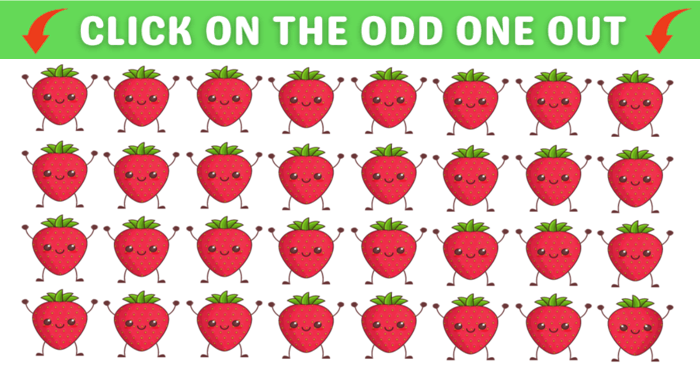 EYE-TEST: Pick The Odd Strawberry Out In Less Than 5 Seconds. – SELFIE QUIZ