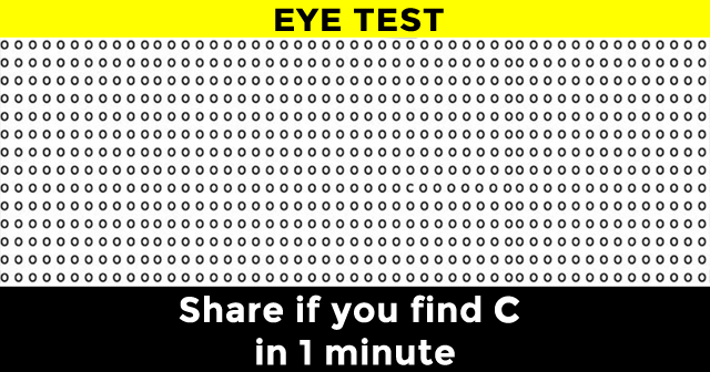 Can You Spot the C in Less Than a Minute?