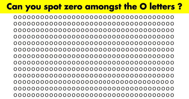 Eye Test: Share If You Find “0” Zero In Under 1 Minute