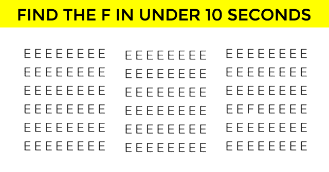 Can You Spot The Letter F In Under 10 Seconds?